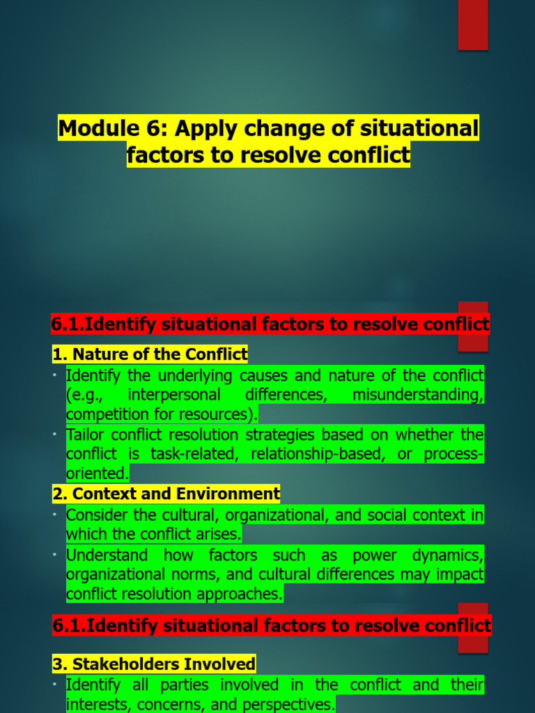CONFLICT MANAGEMENT MODULE 6.. | Download Free PDF | Conflict (Process ...