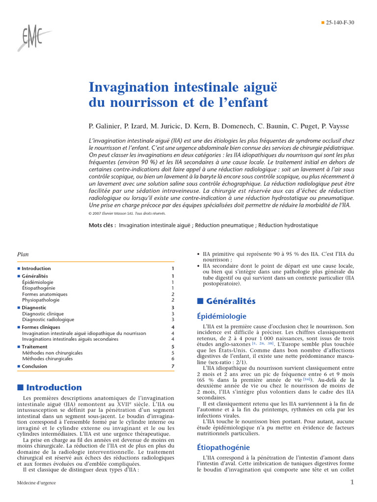 Invagination Intestinale Aiguë | PDF | Tractus gastro-intestinal | Médecine