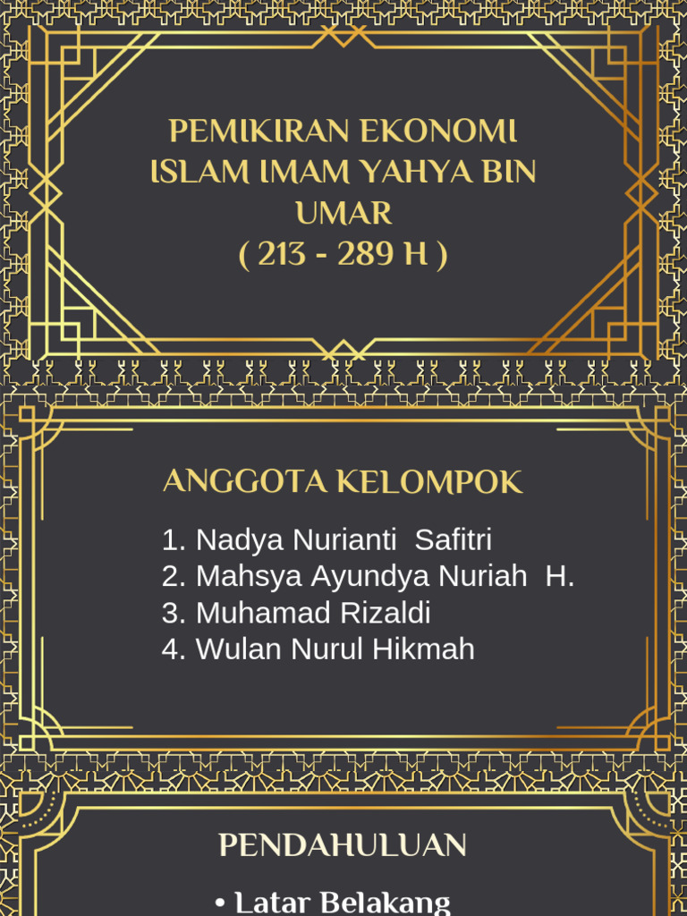 Pemikiran Ekonomi Yahya Bin Umar | PDF