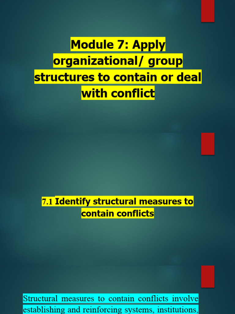 Conflict Management in Organizations Module 7 | PDF | Mediation | Collective Bargaining