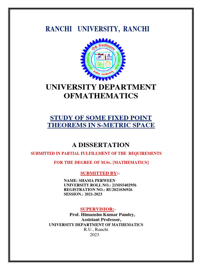 Dissertation Shama Perween ...... | PDF | Continuous Function | Sequence