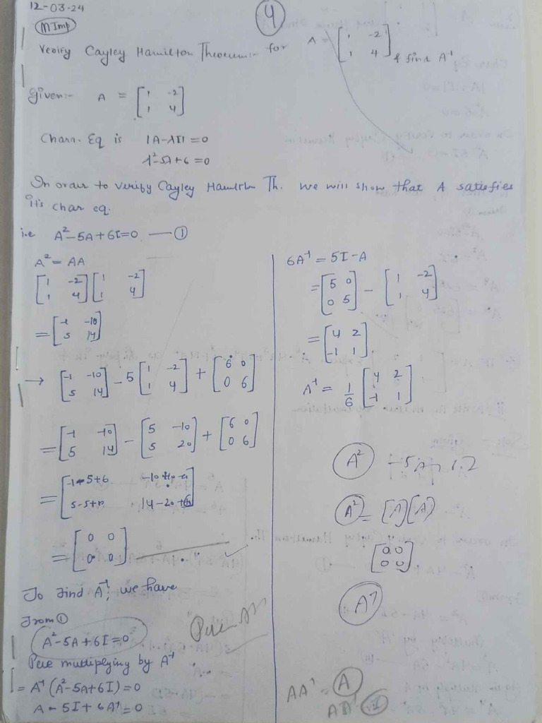 Caley Hamilton Theorem Pdf