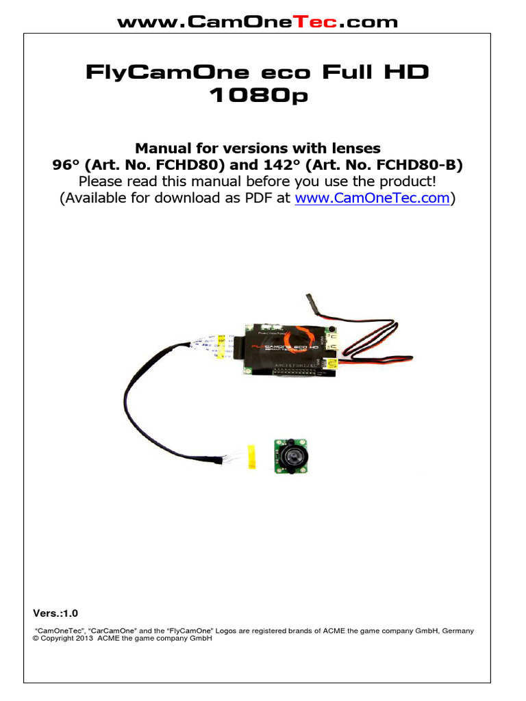 FCHD80 FlyCamOne Eco Full HD Manual EN | PDF | Camera | Light Emitting ...