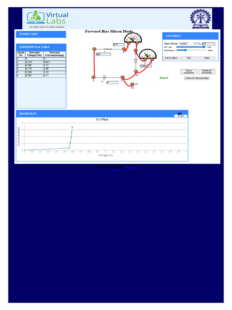 Forward Biased-Silicon Diode Cicuit | PDF | Diode | Electronic Engineering
