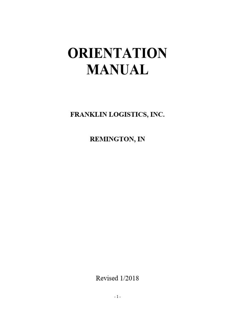 Orientation HANDBOOK September 2012 | PDF | Cargo | Trailer (Vehicle)