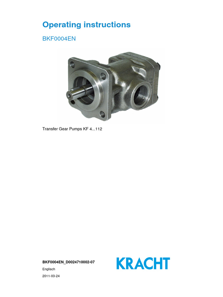 Operating Instructions: BKF0004EN | PDF | Pump | Bearing (Mechanical)