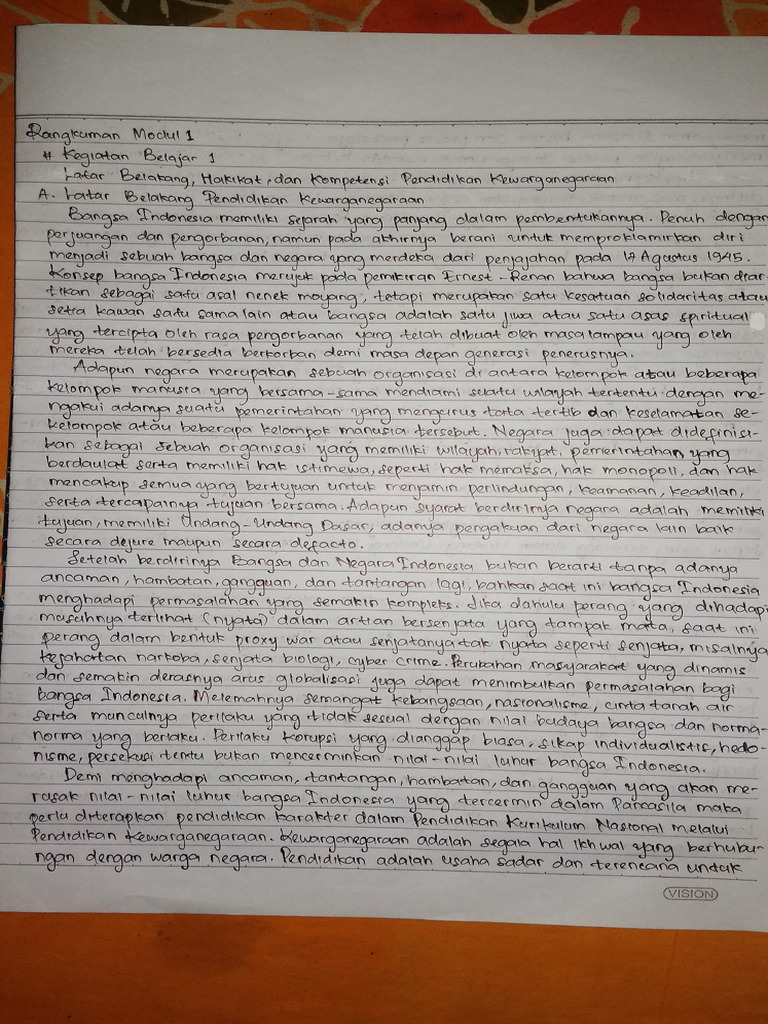 Tugas PKN Rangkuman Modul 1 KB 1 & 2 | PDF