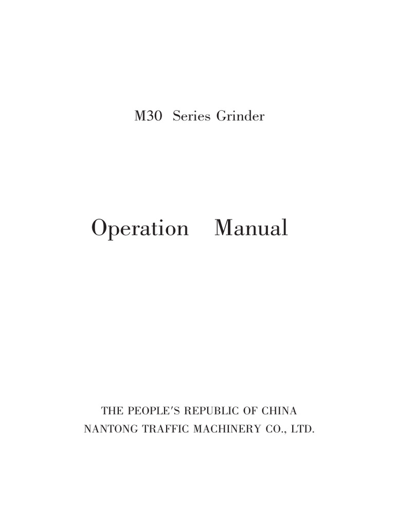 M30 Series Grinder | PDF | Technology & Engineering
