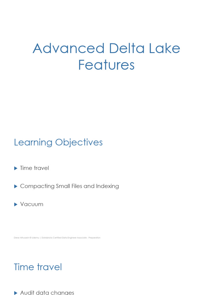 Advanced Delta Lake Features | PDF | Computer Science | Information ...