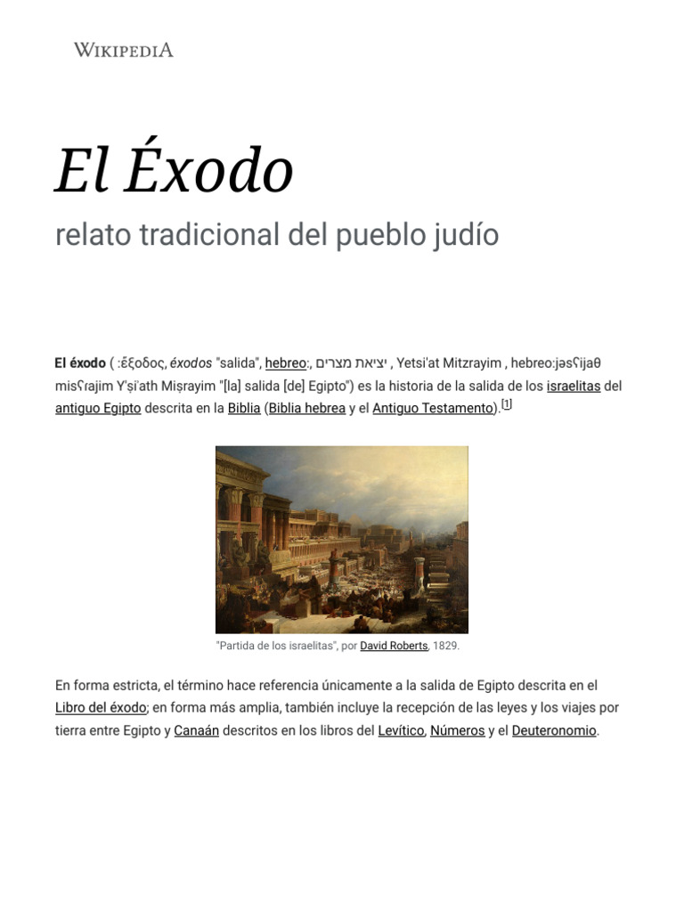 El Éxodo: Salida y Alianza Divina | PDF | El éxodo | Biblia