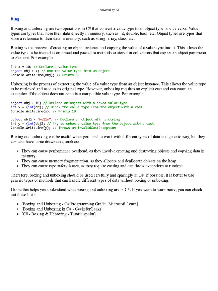 Boxing and Unboxing | PDF