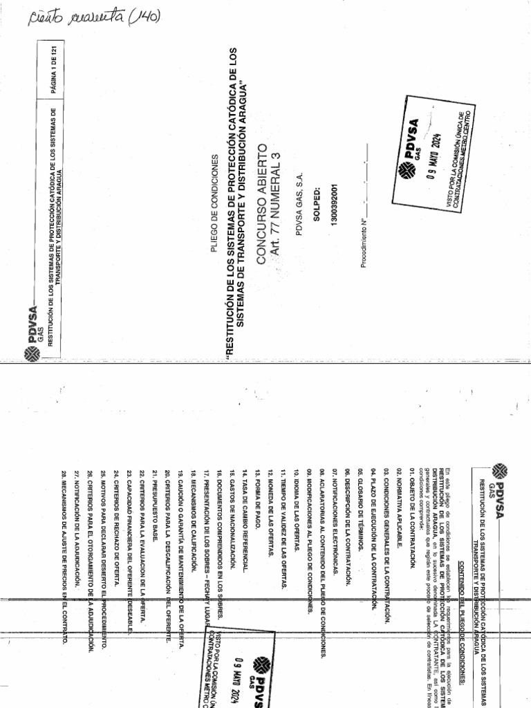 Pliego de Condicion SPC Aragua | PDF