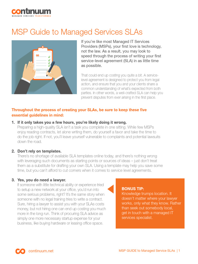 White Paper MSP Guide To Slas | PDF | Service Level Agreement | Business