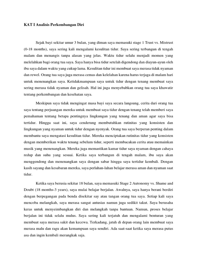 KAT I Analisis Perkembangan Diri | PDF