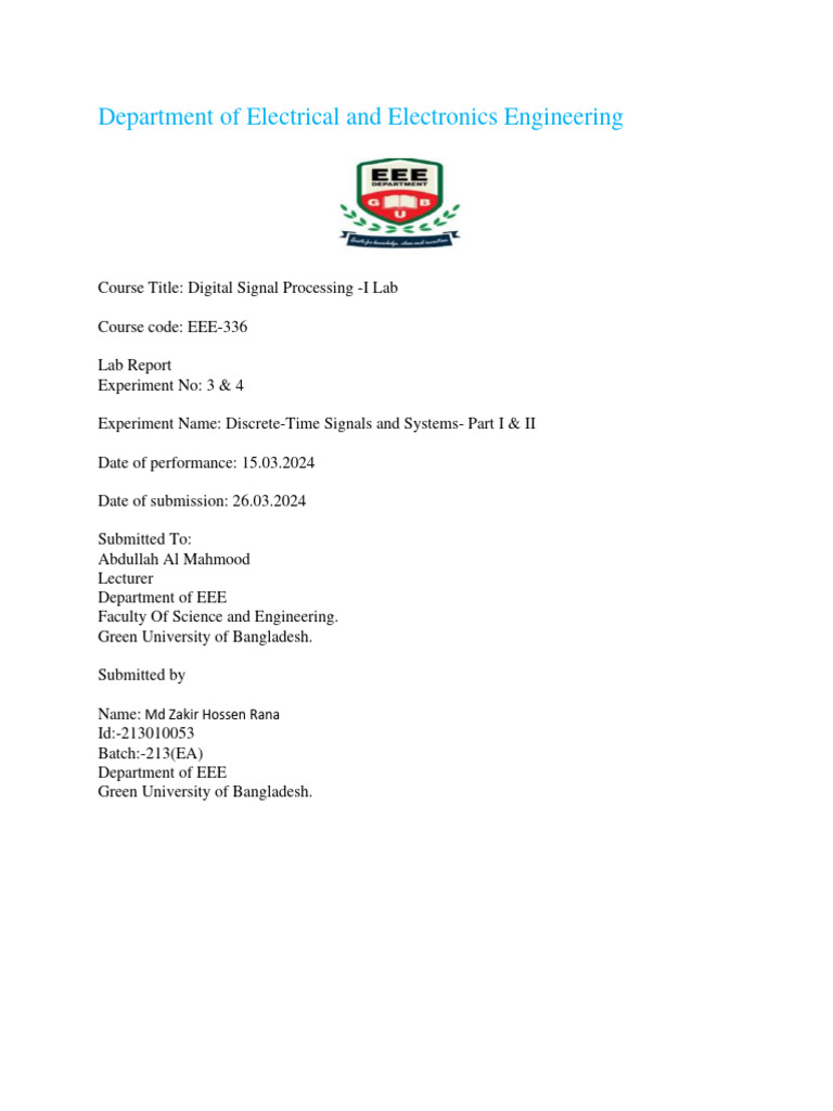 Rana 213010053(3&4) | PDF | Electrical Engineering | Telecommunications