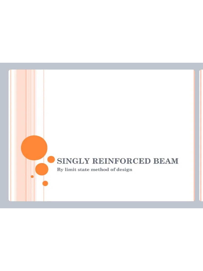 Singly Reinforced Beam | PDF
