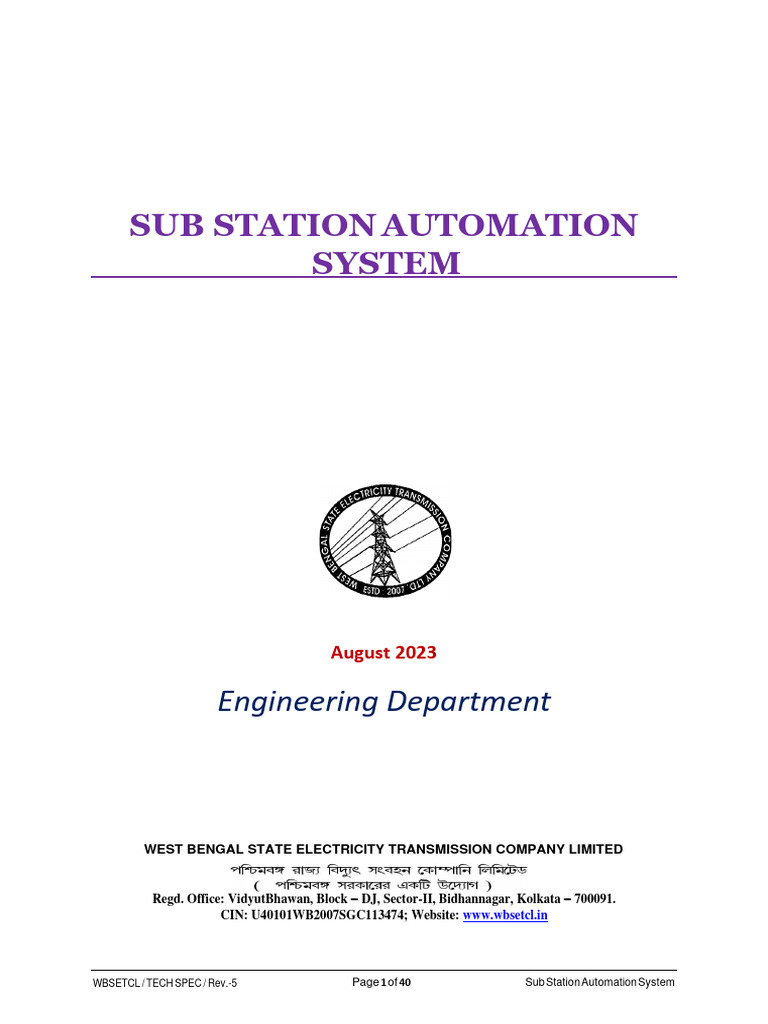 Substation Automation System Specification | PDF | Electrical ...