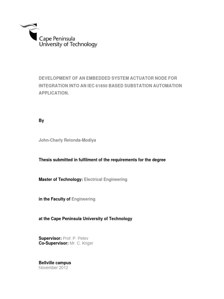 Development OF AN Embedded System Actuator Node FOR Integration Into AN ...