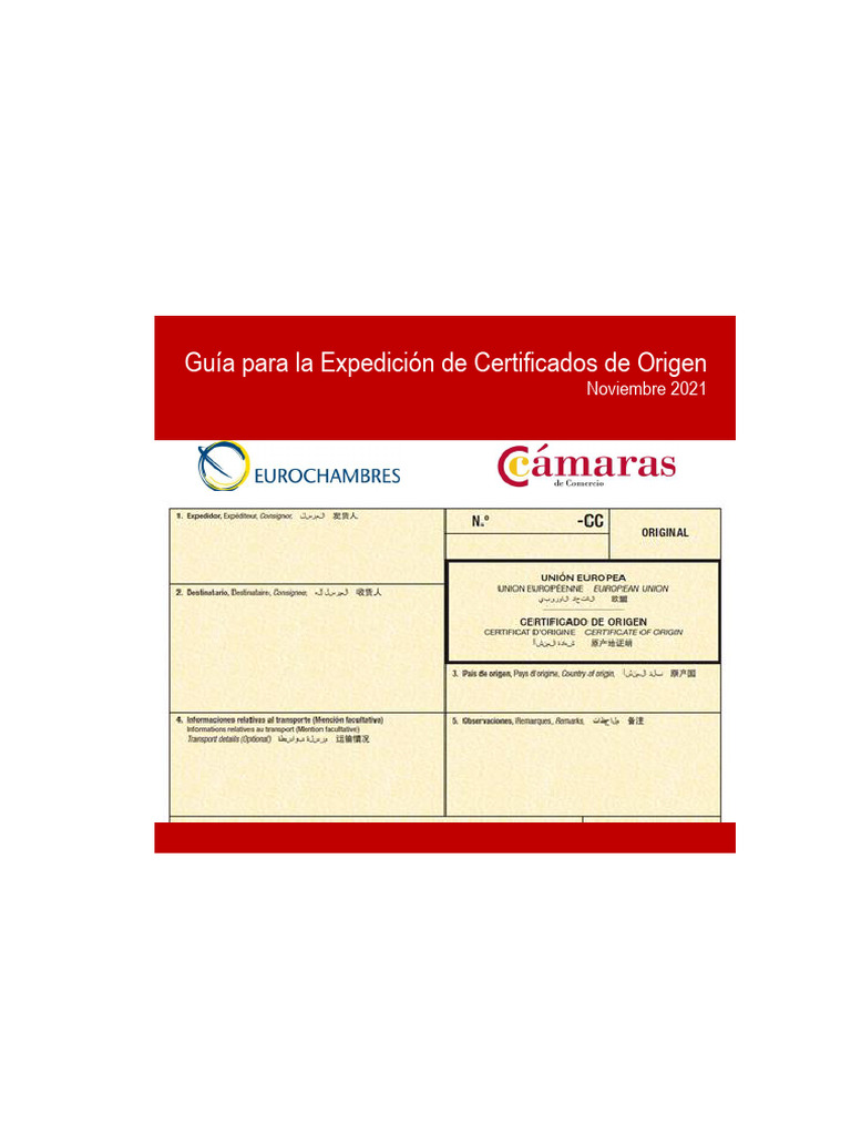 Guía Emisión Certificados Origen | PDF