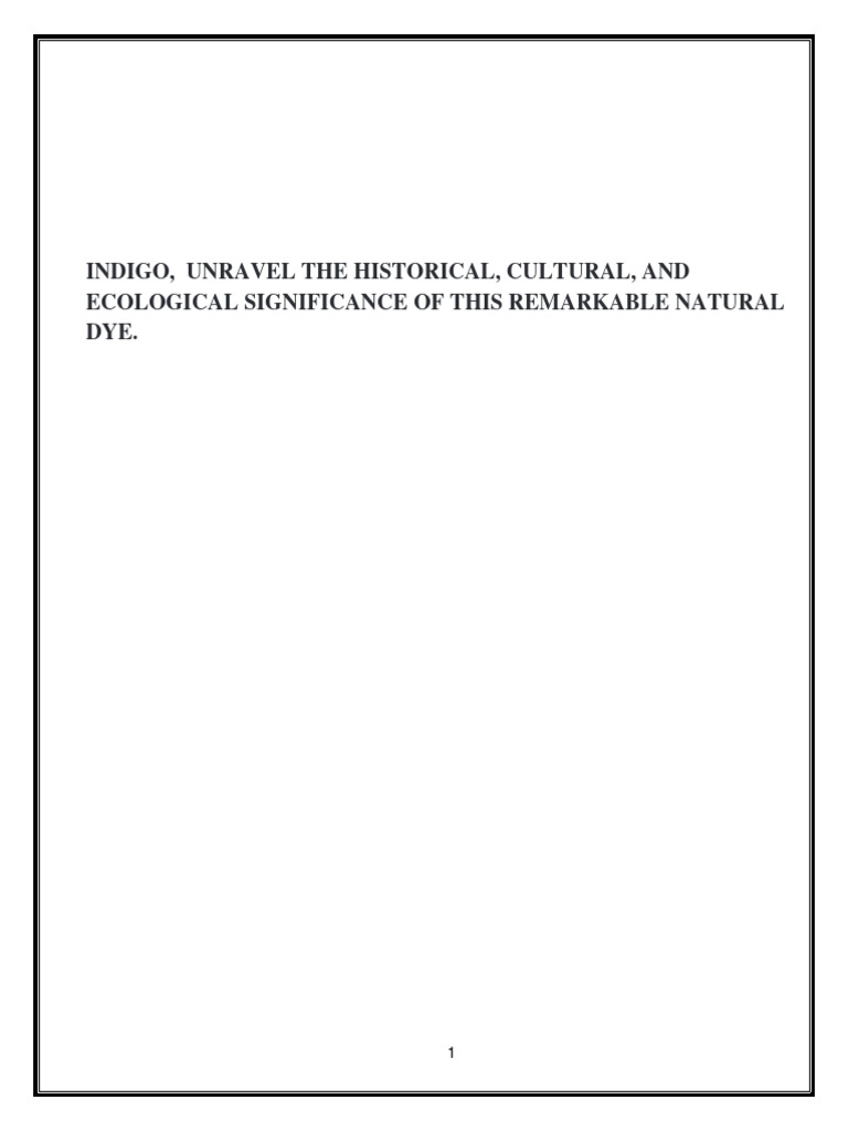 Indigo Project | PDF | Textiles | Sustainability