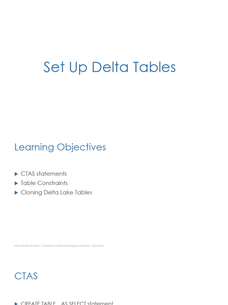 Delta Tables Setup Guide | PDF | Information Technology | Data ...