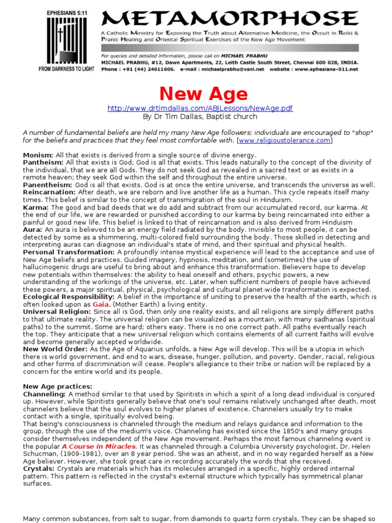 Understanding New Age Beliefs and Practices | PDF | Reincarnation | New Age