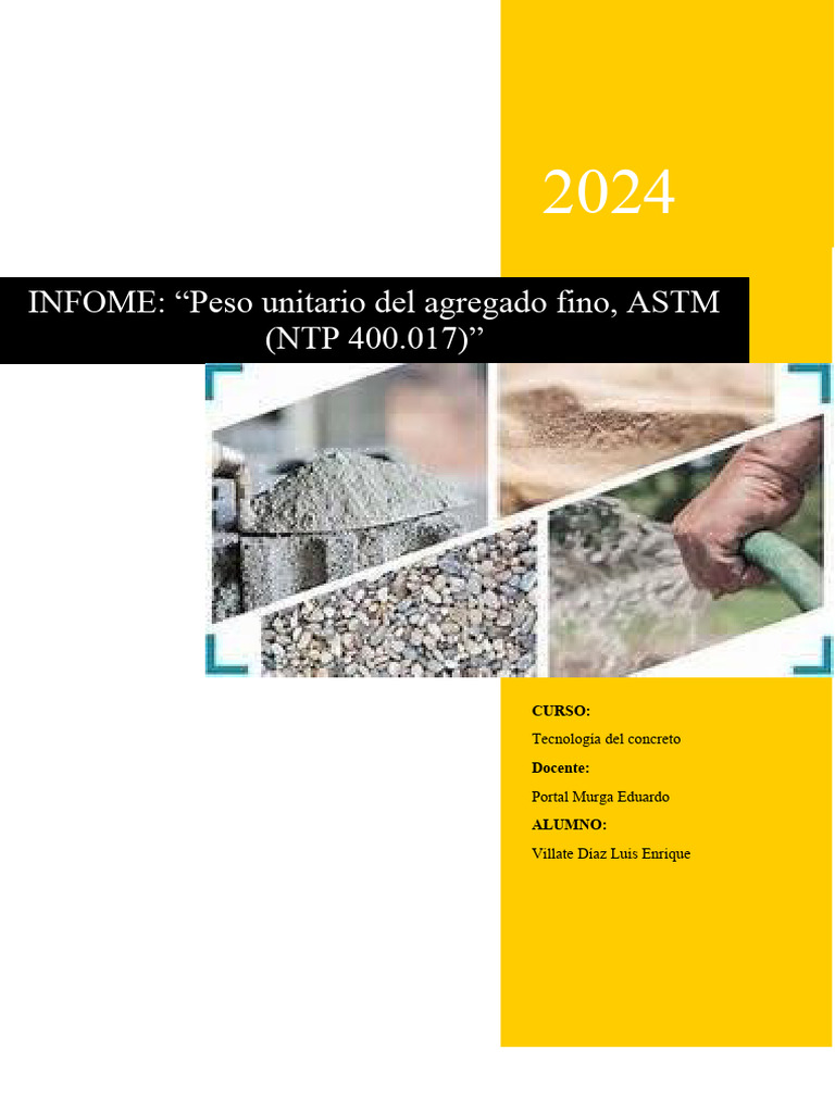 INFORME de Tecnologia de Concreto (1) | Descargar gratis PDF | Hormigón