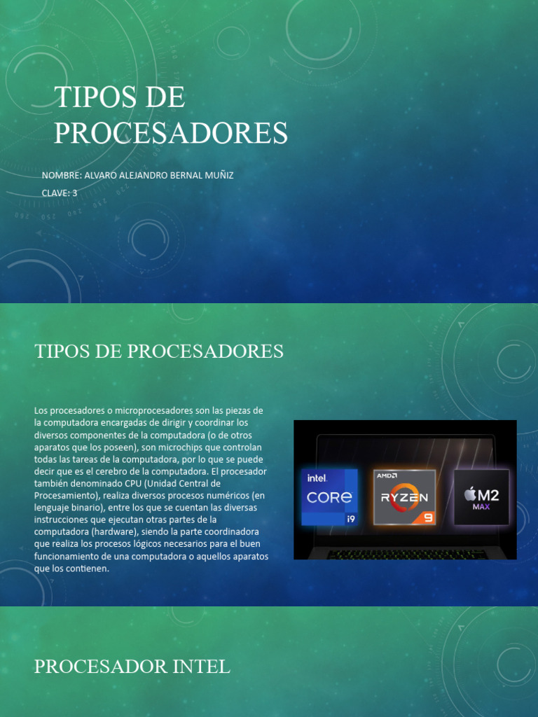 Tipos de Procesadores | Descargar gratis PDF | Microprocesador | Intel