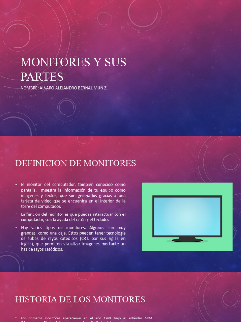 Monitores y Sus Partes | PDF | Monitor de computadora | Tecnología de ...