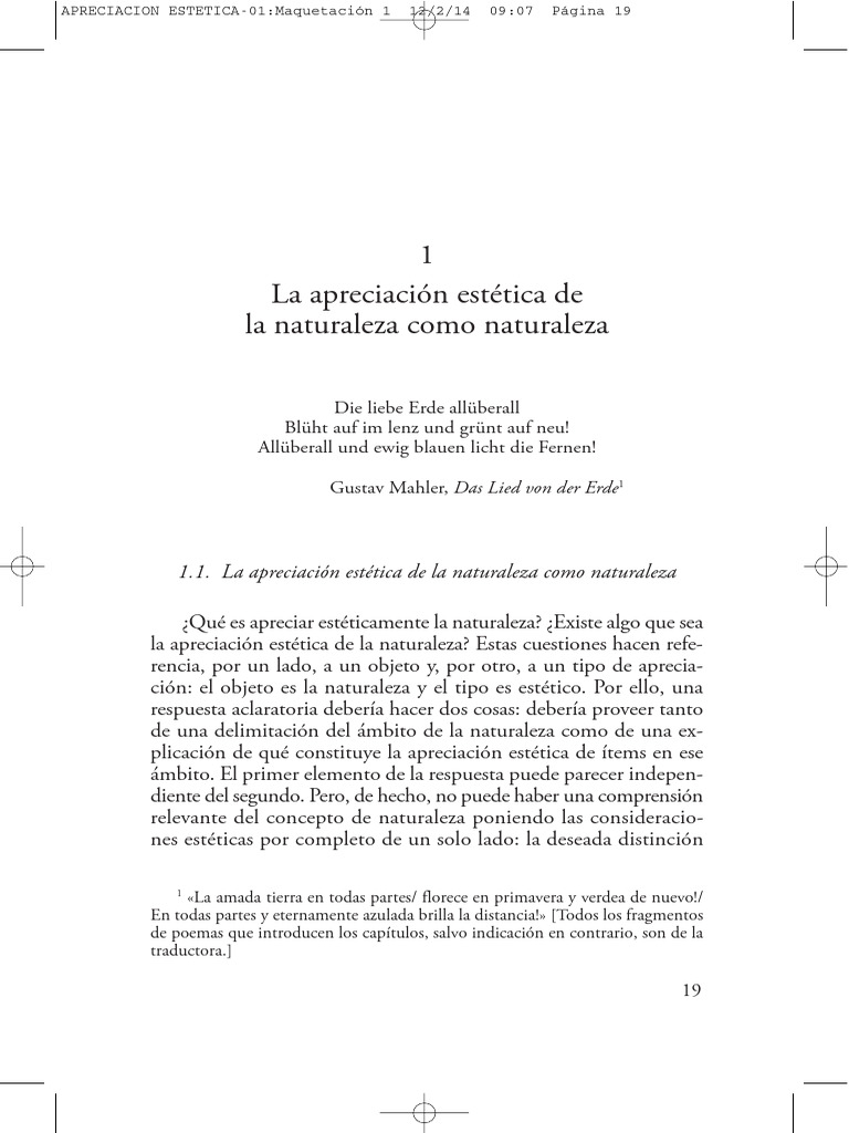 Texto Malcolm Budd. Apreciacion Estetica Naturaleza | PDF | Experiencia ...