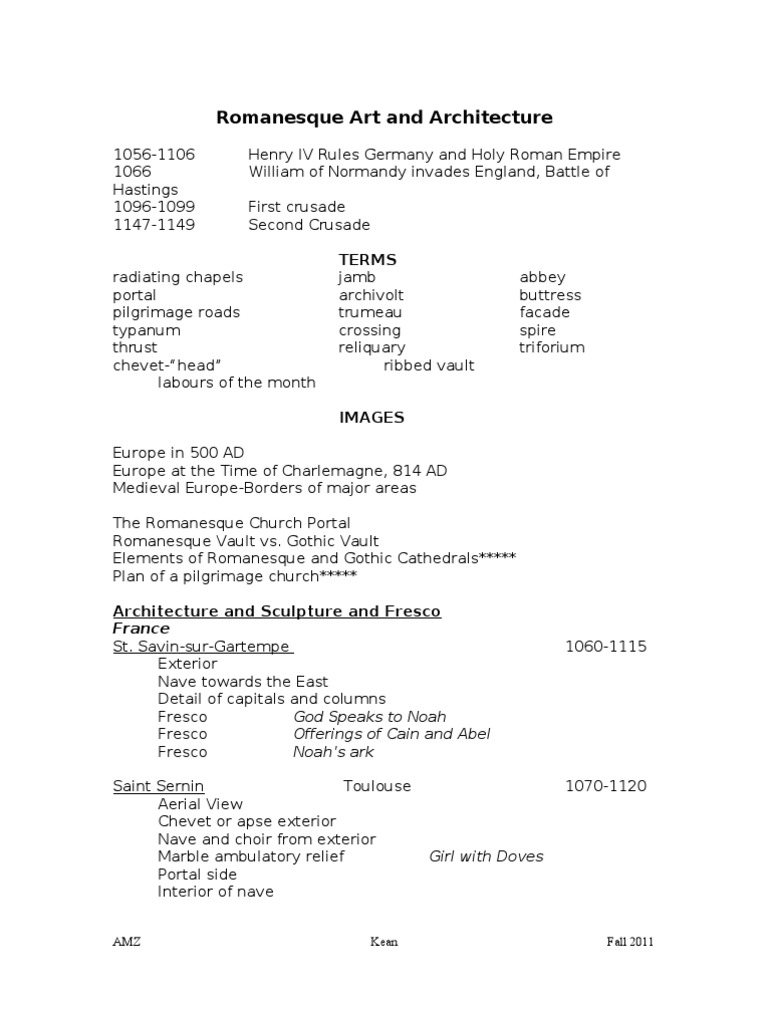 Romanesque Art and Architecture: Terms | PDF | Christian Architecture ...