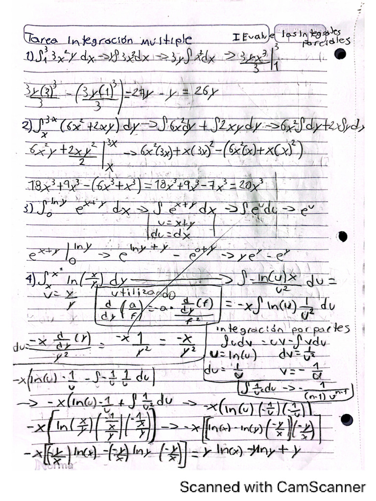 Ejercicios de Integracion Multiple Matematicas 2 | PDF