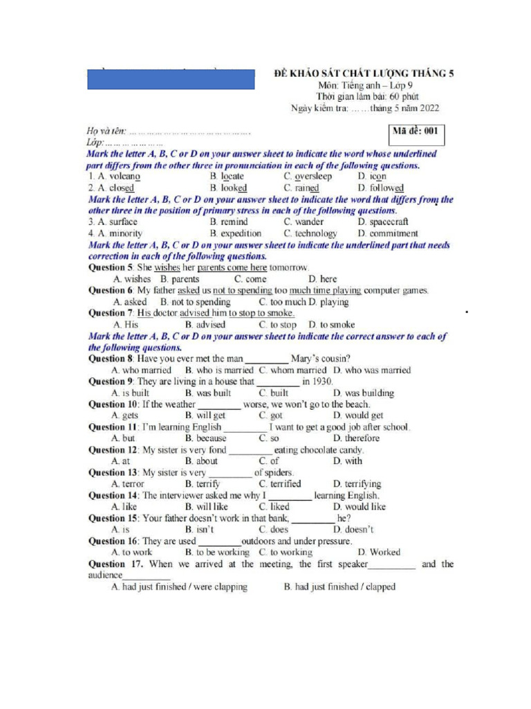 Đề Thi Thử - HN - YS | PDF