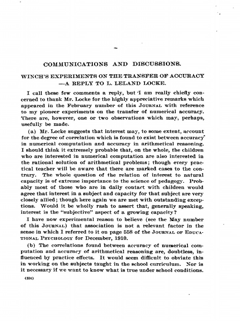 Communications and Discussions.: Journal | PDF | Experiment | Reason