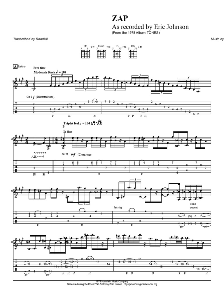 Eric Johnson - Zap | Download Free PDF | Guitars | Guitar Family ...