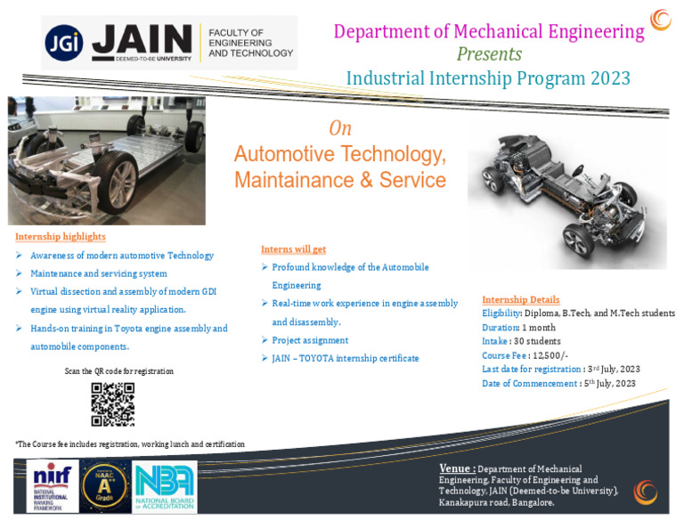 MECH industrial internship jun 2023 | PDF | Auto Mechanic | Internship