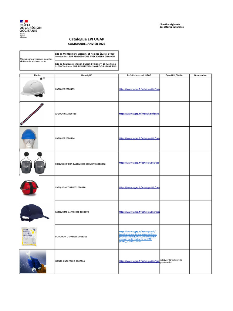 CATALOGUE UGAP - EPI - Nov2021 | PDF | Mode | Vêtements