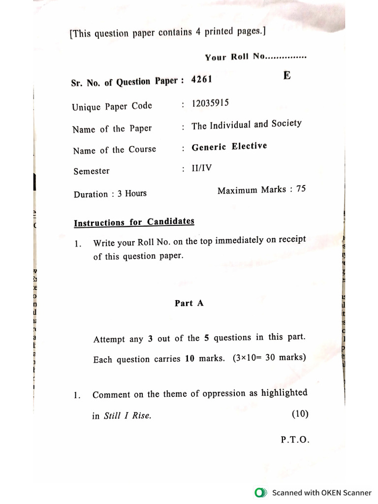 Sample Question Paper GEC (CBSC) | PDF