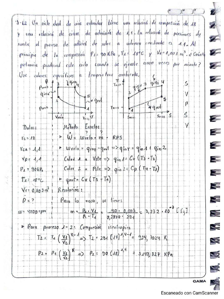 termodinamica ejercicios ciclos | PDF