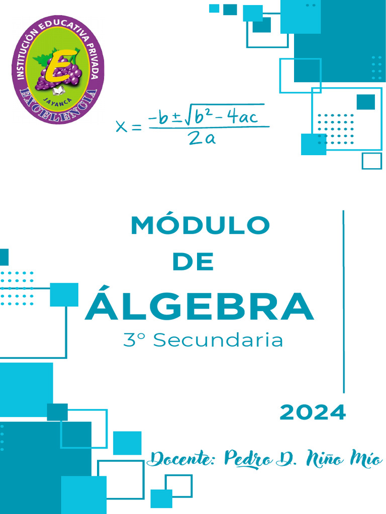 Módulo de Álgebra 3ero Sec - 2024 | PDF | Matemáticas Aplicadas | Matemáticas
