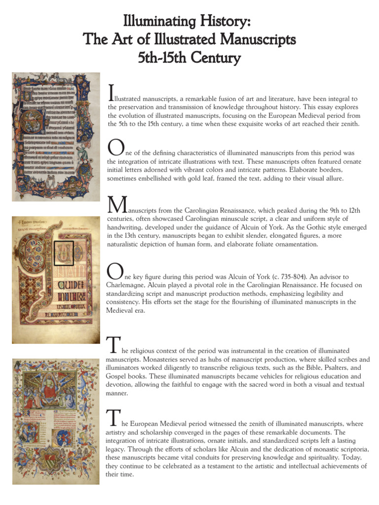 Illuminated Manuscripts: Art & History | PDF | Manuscript | Writing