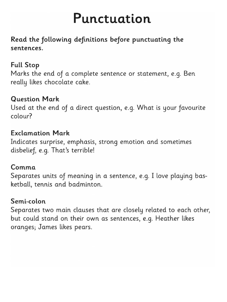 Punctuation-worksheets-with-answers - Copy | PDF
