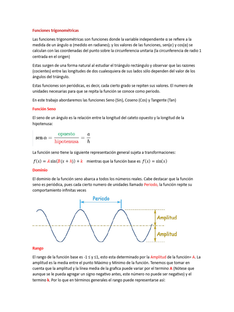 Funciones trigonometricas | Descargar gratis PDF | Funciones trigonométricas | Matemáticas