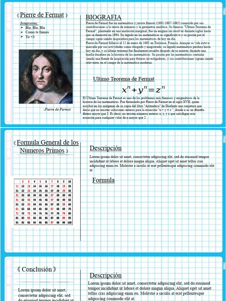 Fermat | PDF | Matemáticas | Teoría de los números