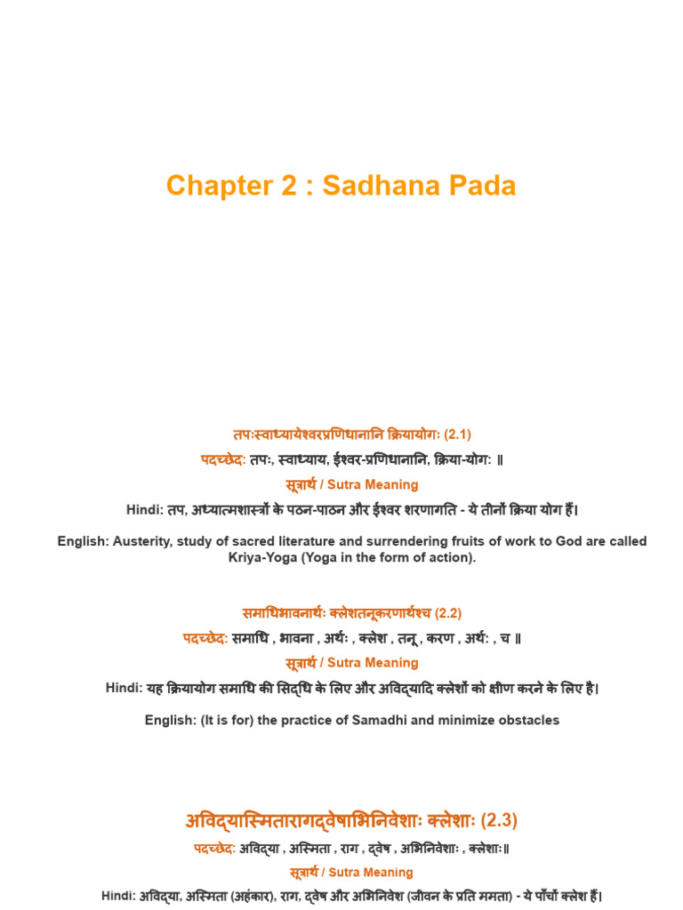 Chapter 2 - Sadhana Pada | PDF