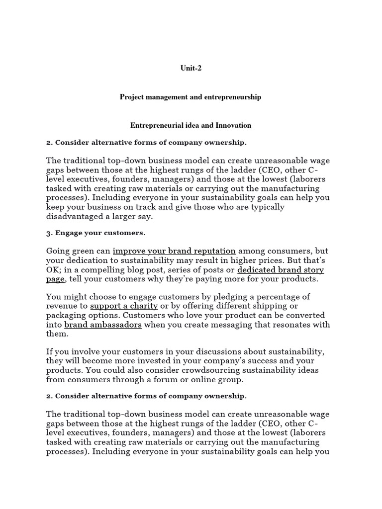 Unit-2 Project Management | PDF | Innovation | Entrepreneurship