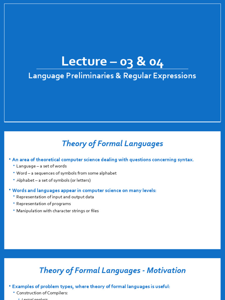 Formal Languages & Regular Expressions | PDF | Regular Expression | String (Computer Science)