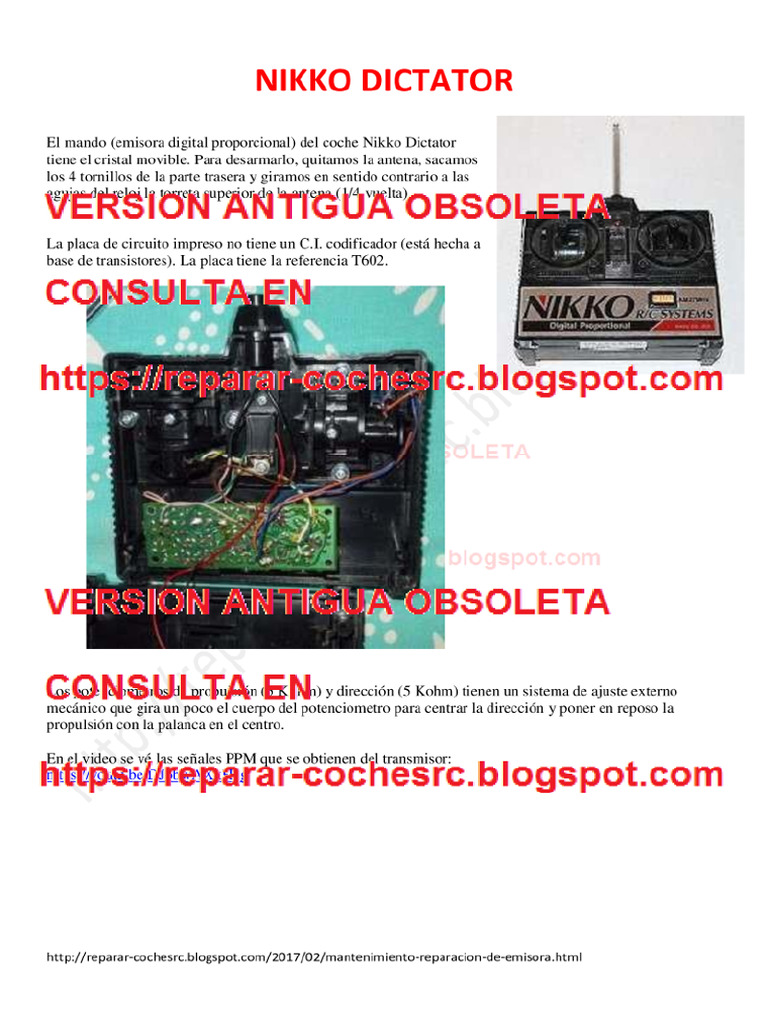 2609al NIKKO DICTATOR Radio Control Car Electronics Diagrams Signals ...