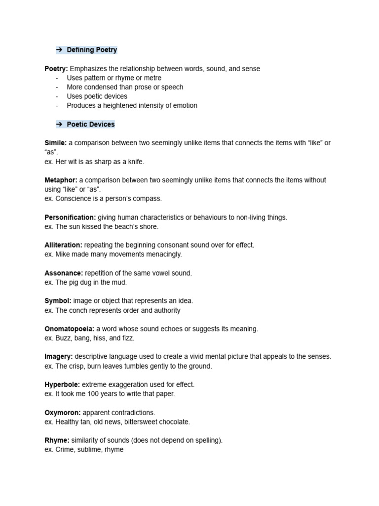 UNIT 3_ Poetry Notes | PDF | Poetry | Sonnets