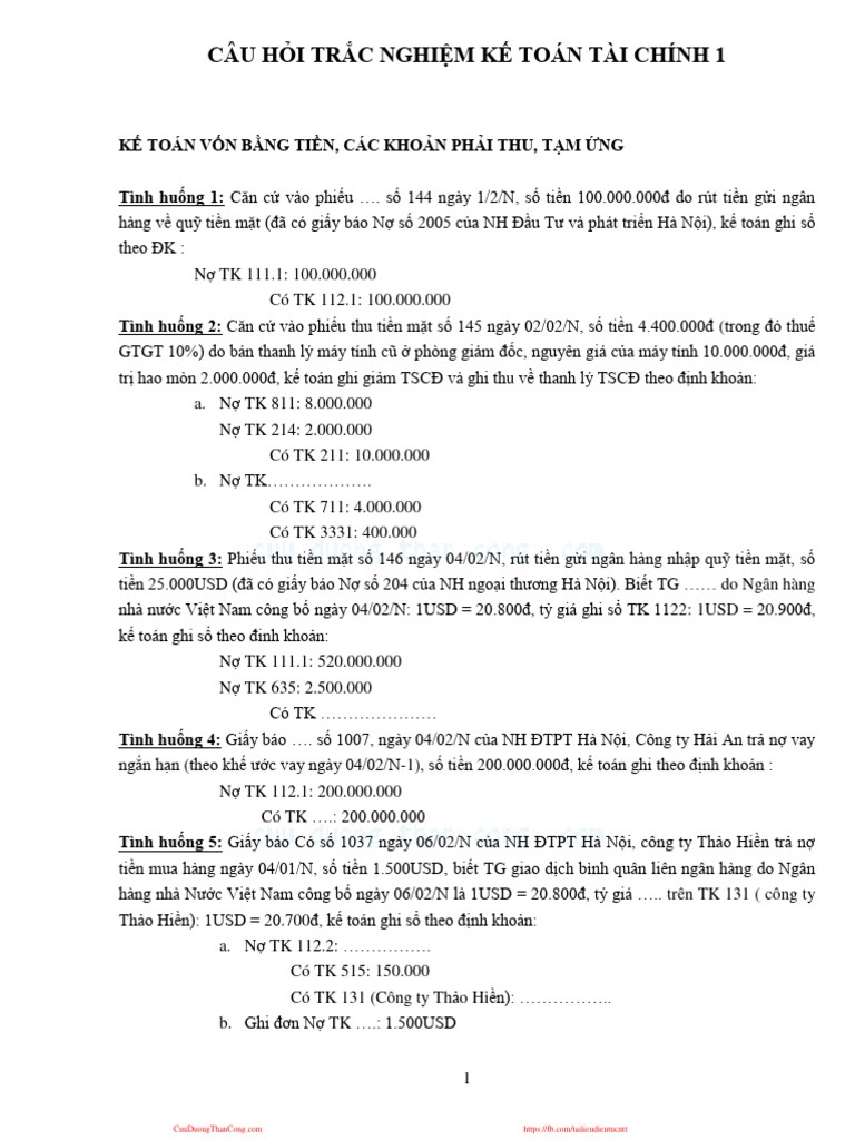 Ke Toan Tai Chinh Cau H I TR C Nghi M SVN 2013 (Cuuduongthancong - Com) | PDF